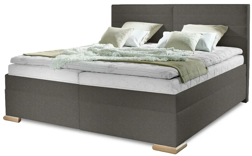 New Design Lucia Boxspring 180x200cm šedá ekokůže