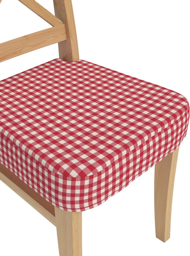 Sedák na židli IKEA Ingolf barva červená látka vzorované