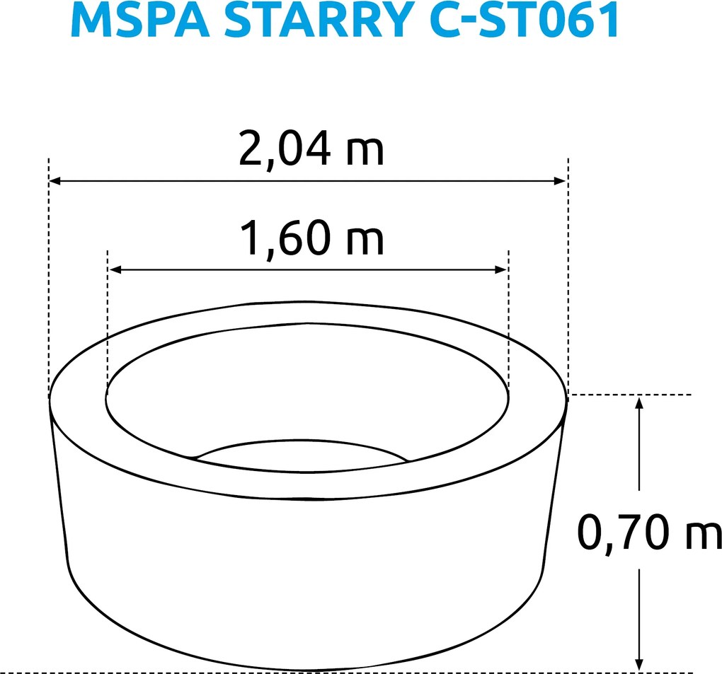 Mspa | Vířivý bazén MSPA Starry C-ST061 + Solární sprcha UNO 40 | 19900160