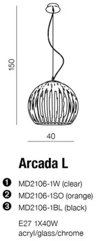 Kovový lustr Arcada L