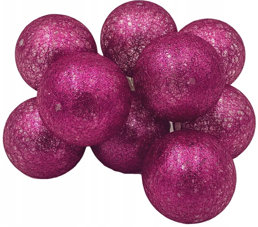 Dekorační svítící perleť růžovo fialové koule 10 kusů na baterie