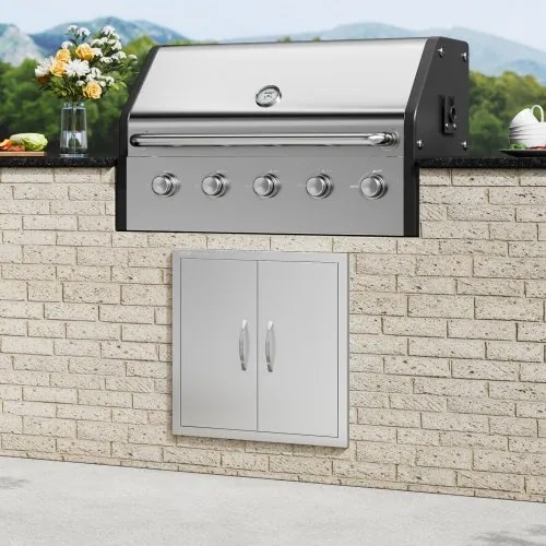 BBQ přístupová dvířka, 610 × 610 mm dvojitá venkovní kuchyňská dvířka – B011S