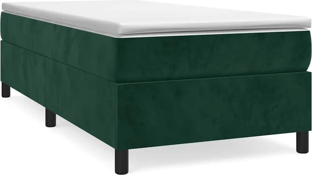 Rám postele s boxspringem tmavě zelená 90 x 190 cm samet 3121093