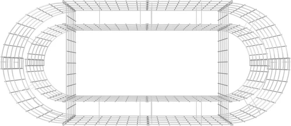Gabionový vyvýšený záhon pozinkované železo 120 x 50 x 50 cm 152024