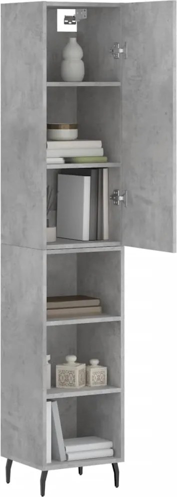 Skříň highboard betonově šedá 34,5x34x180 cm kompozitní dřevo 3198997