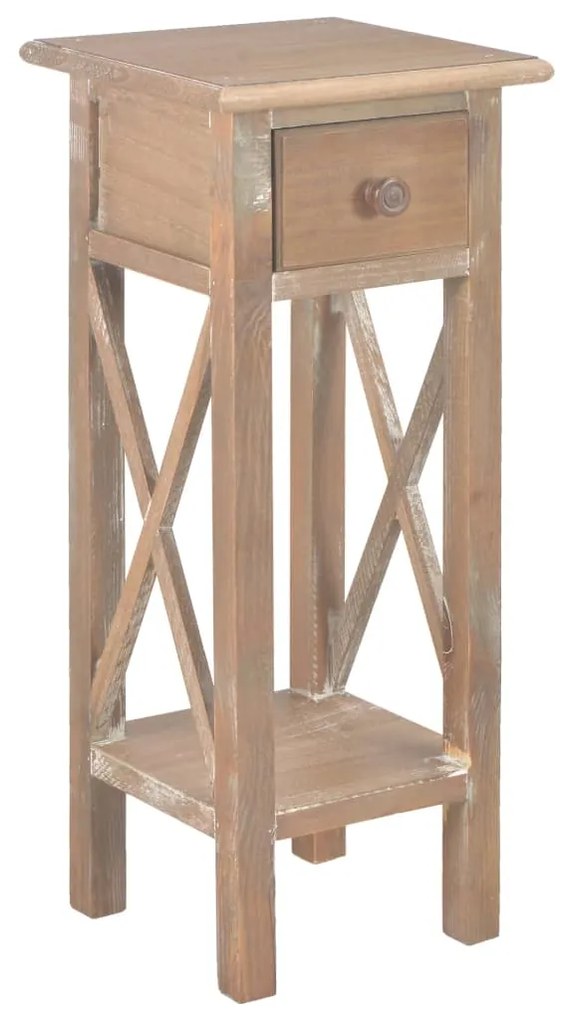 280060 vidaXL Odkládací stolek hnědý 27 x 27 x 65,5 cm dřevo