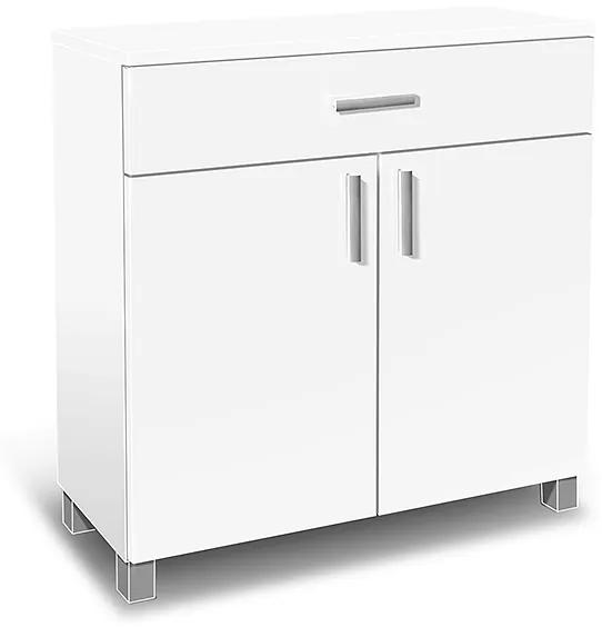 Nabytekmorava Koupelnová skříňka K23 barva skříňky: bílá 113, barva dvířek: bílý lesk