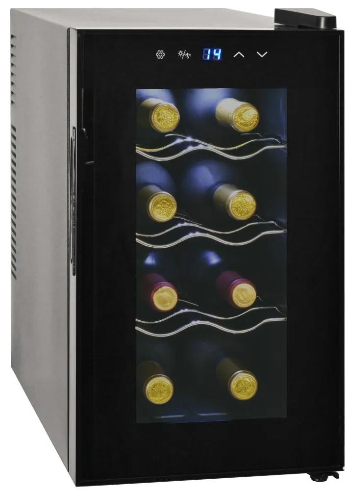 50604 vidaXL Vinotéka / chladnička na víno, 25 l, 8 lahví, LCD displej