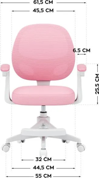 Dětská otočná židle Mark Adler Junior 3.1 Pink
