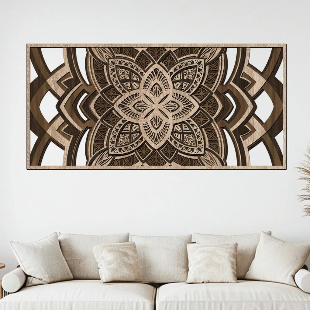 dřevo života 4 vrstvá mandala ODVAHY Zvolte rozměr (cm): 80x39, Zvolte barevný dekor: třešeň-wenge-ořech