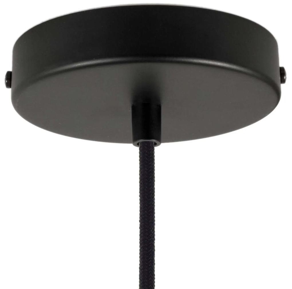 creative cables Závěsná lampa s textilním kabelem, stínidlem duedì base a kovovými detaily Barva: Černá