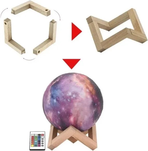 LED lampička v designu Měsíce - barevná