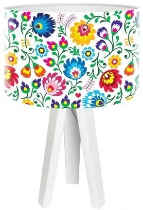 Timberlight Stolní lampa Flower Folk + bílý vnitřek + bílé nohy