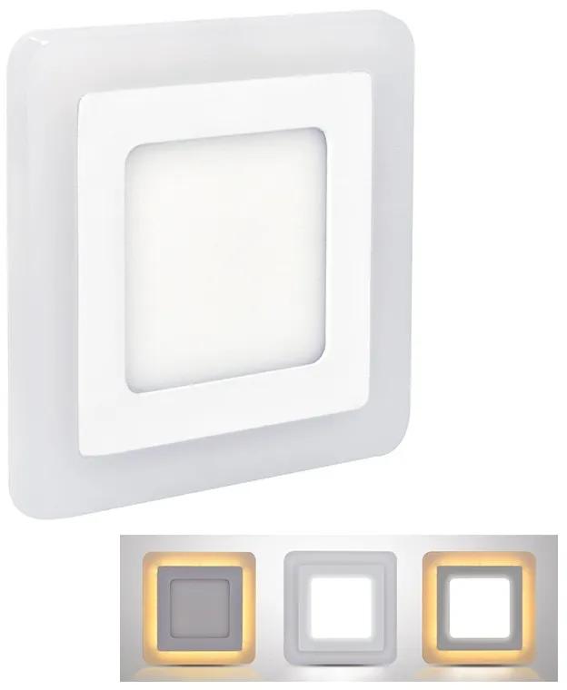 Solight Solight LED podsvietený panel, podhľadový, 6W + 3W, 400lm, 4000K, štvorcový