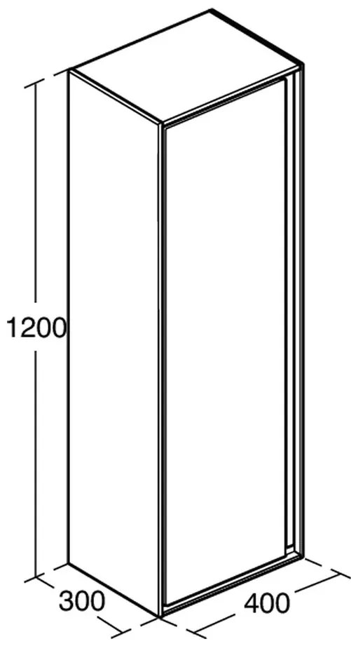 Ideal Standard Connect Air- Vysoká skříňka 120cm, levé / pravé, Lesklý světle šedý + matný bílý lak E0834EQ