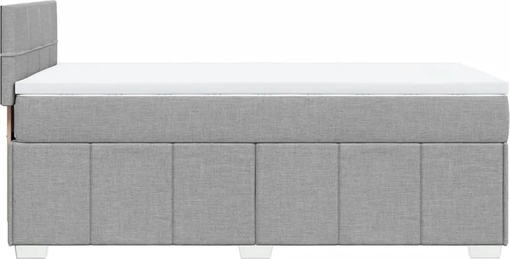 Box spring postel s matrací světle šedý 100 x 200 cm textil 3289279