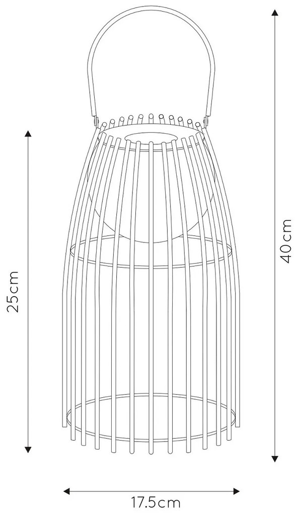 LUCIDE Fjari Brown stolní venkovní LED lampa IP44