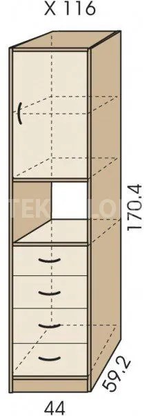 Kombinovaná skříň JIM 5 X 116