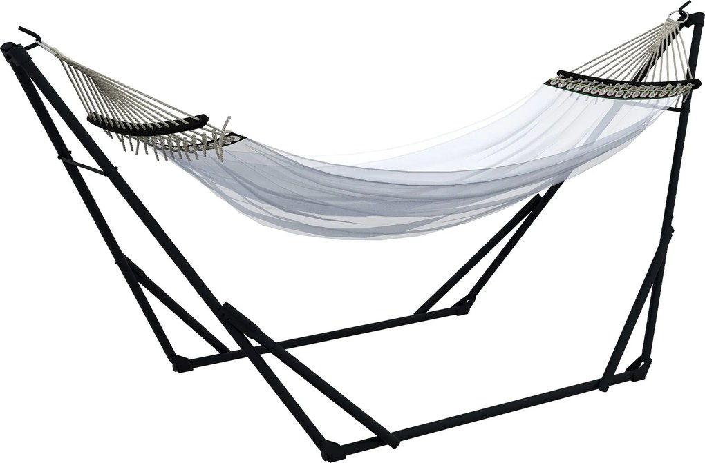 Houpací stojan Outsunny, závěsné křeslo, houpací síť, s taškou, do 120 kg, ocel, 263 x 89 x 100 cm, černý | Aosom