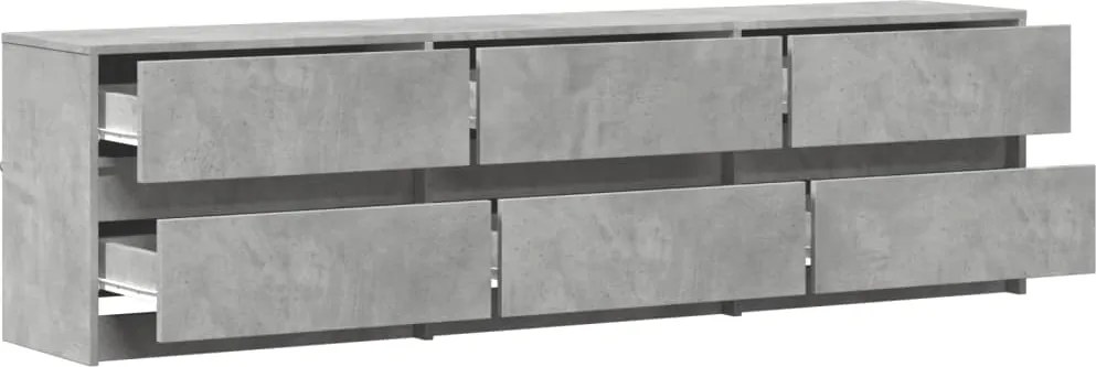 TV skříňka s LED betonově šedá 180x34x50 cm kompozitní dřevo 3307929