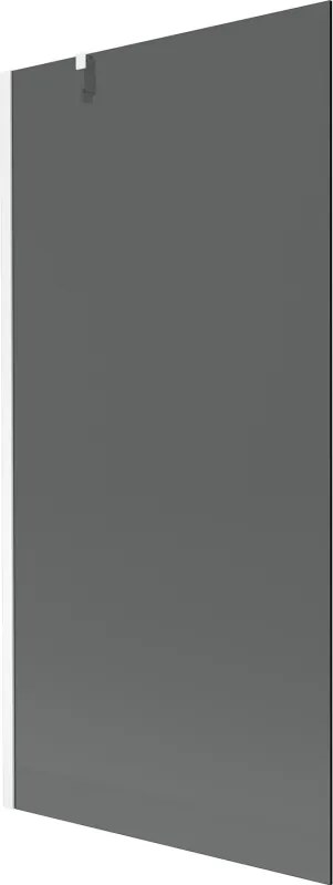 Mexen Next, vanová zástěna 1-křídlová 90 x 150 cm, fixní křídlo, 6 mm šedé sklo, bílý profil, 895-090-000-00-40-20