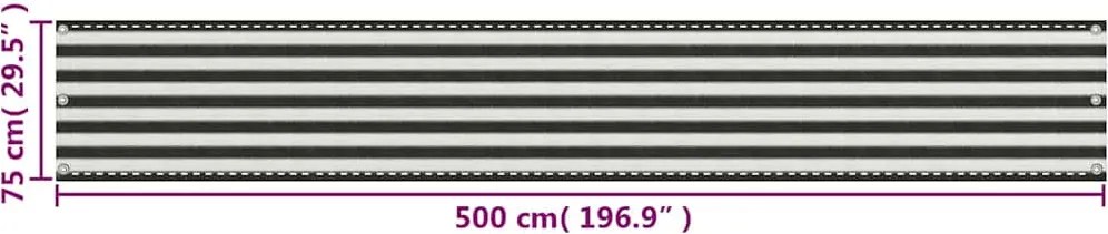 Balkónová zástěna HDPE 75 x 500 cm antracitovo-bílá 310850