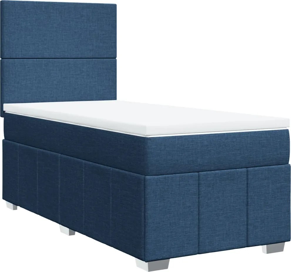 Box spring postel s matrací modrá 90x200 cm textil 3293850