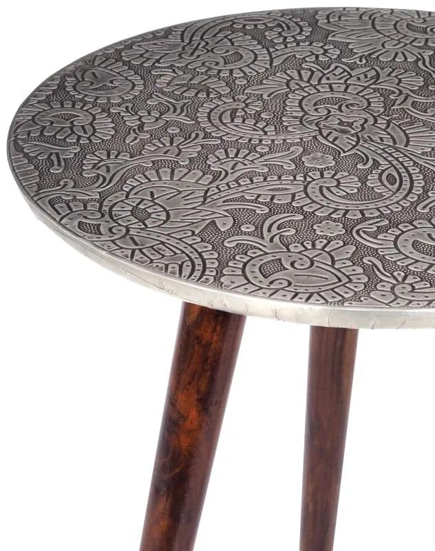 Odkládací stolek Alcasar 50cm starožitné stříbro/ 43353