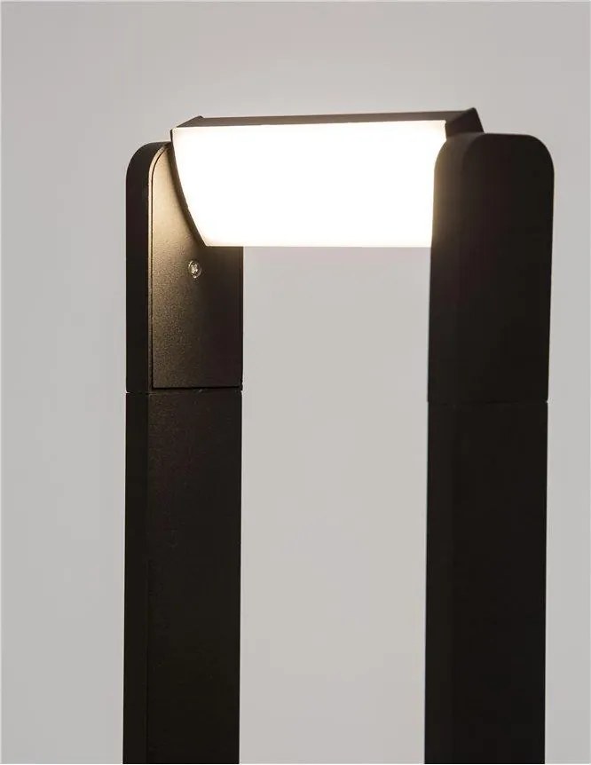 NV 9195061 Venkovní sloupkové svítidlo VOLVER černý litý hliník akrylový difuzor LED 7W 3000K 220-240V 150st. IP54 - NOVA LUCE