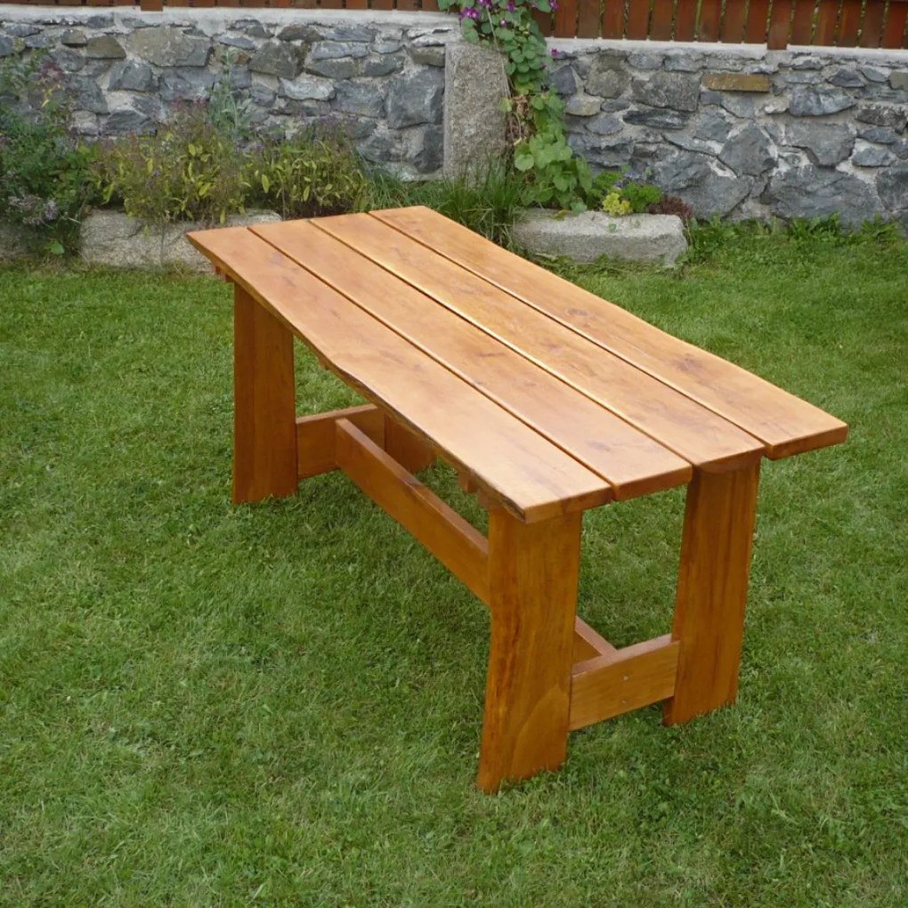 KULHÁNEK Rustikální stůl dubový Odstín nátěru: lazura - dub, Velikost desky: 150x80 cm