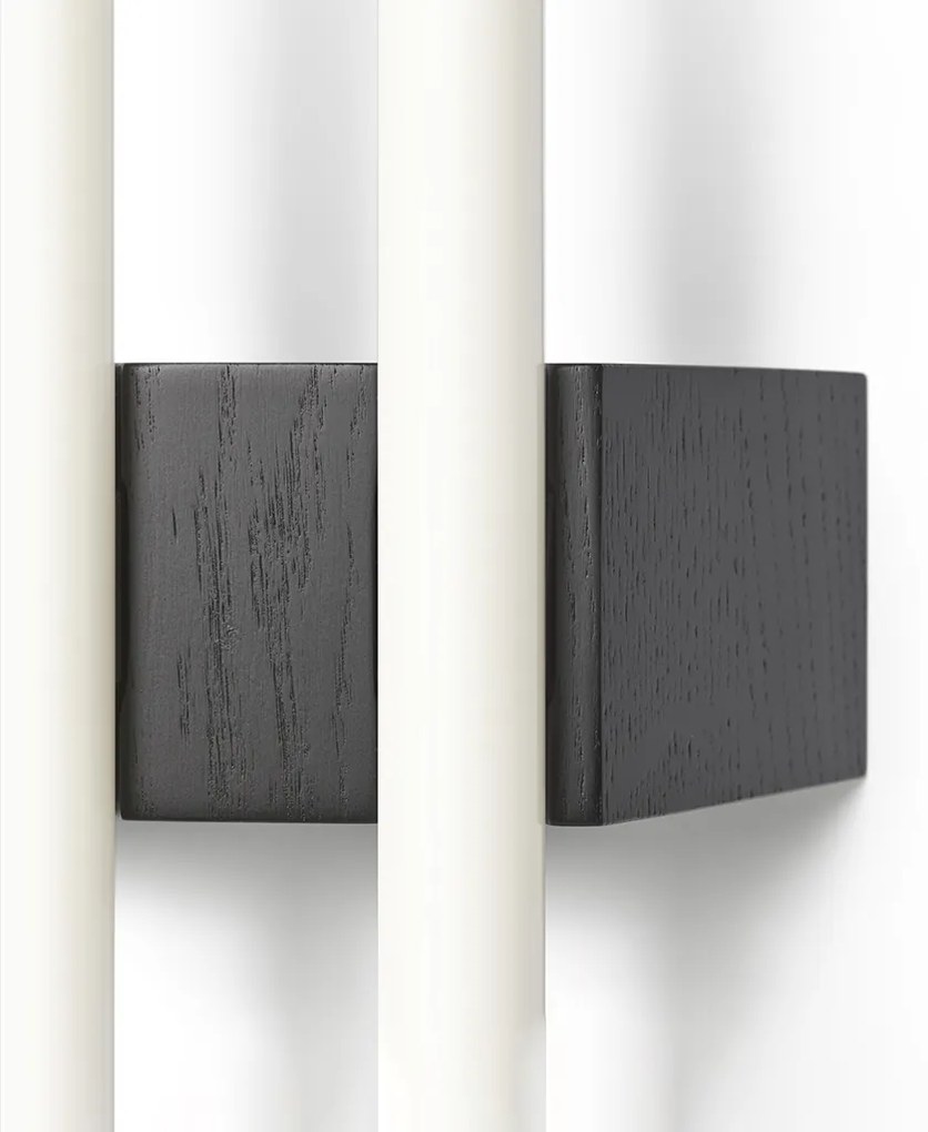 Designové dřevěné svítidlo Minimism Double Dekor: Černé lakované dřevo, Výška: 300 mm