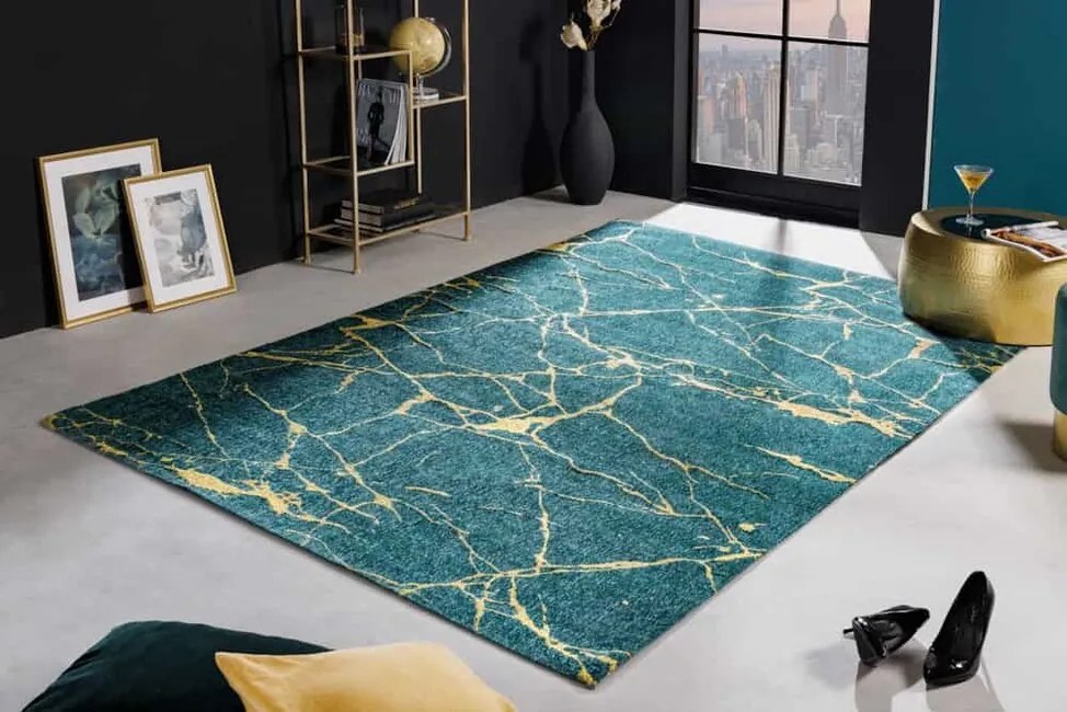 Designový koberec Plochá tkanina Mramor tyrkysová 240x160cm