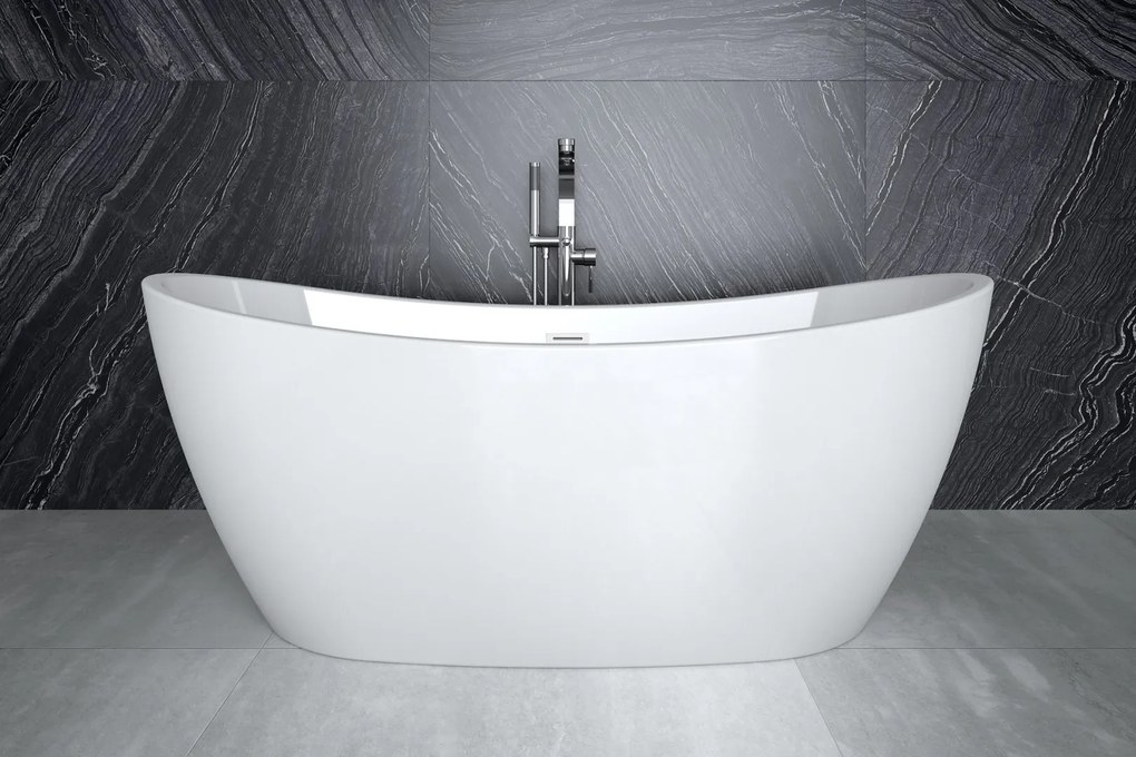 Besco Ayla Glam vana volně stojící 170 x 80 cm sifon grafit černá barva VANAYLA170GG3 Koupelny Bernold