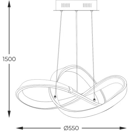 Zuma Line MD9717-1-3BCD - LED Lustr na lanku INDIGO LED/44W/230V černá
