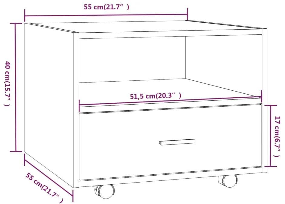 Konferenční stolek lesklý bílý 55 x 55 x 40 cm kompozitní dřevo - Default Title