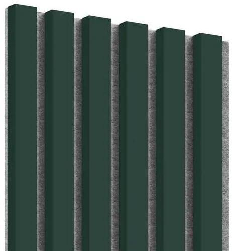 Akustické panely š. 120 cm na světle šedé plsti - Lahvově zelená