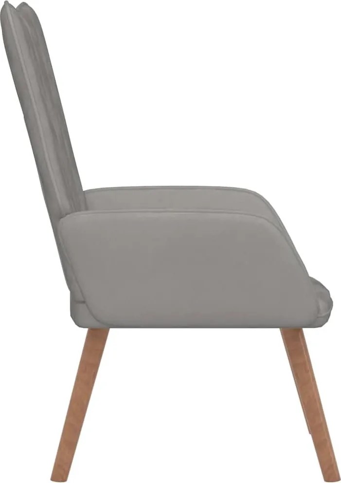 Relaxační křeslo světle šedé samet 327655