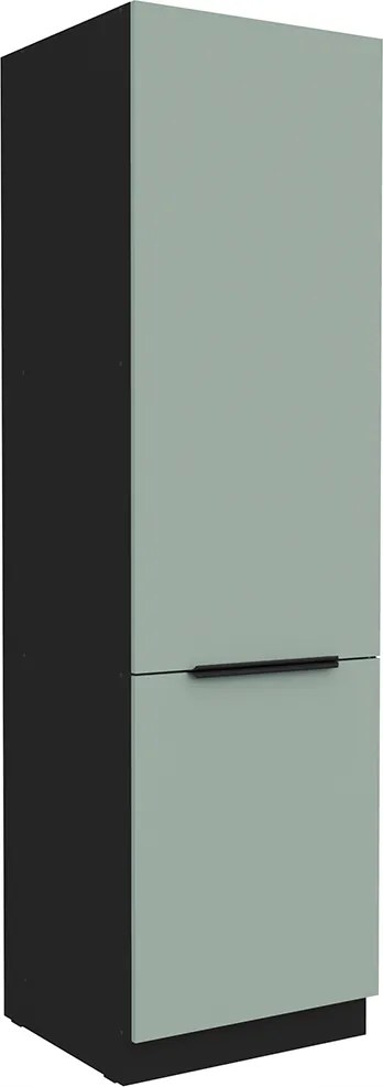 ARIA sc | vysoká skříňka 60 DK-210 2F potravinová s policemi | 60 cm | ANTI FINGERPRINT povrch | černá/aquamarine