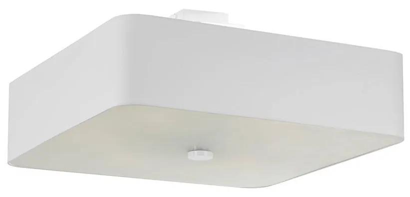 Stropní svítidlo Lokko, 1x bílé textilní stínítko, (bílé sklo), (55 cm)