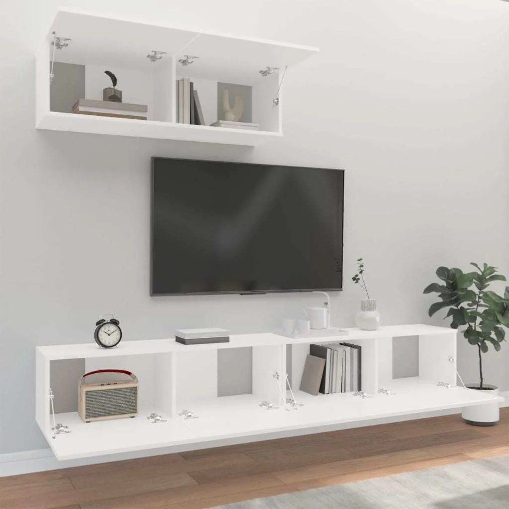vidaXL 3dílný set TV skříněk kompozitní dřevo [3114478] Barva: Bílá