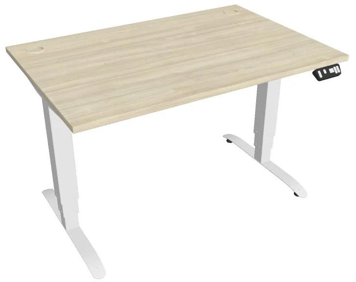 Elektr. nastavitelný stůl 120x80 s pamětí - HOBIS MOTION MS 3M 1200 Dekor stolové desky: akát, Barva kovové podnože: bílá