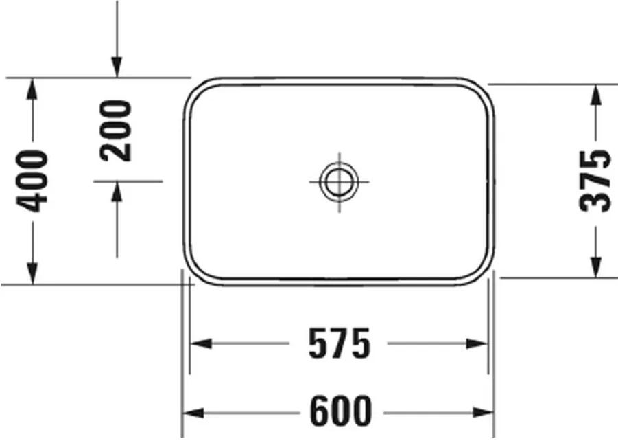 Duravit Happy D.2 Plus - Umyvadlová mísa broušená, 60x40 cm, antracit matná, 2359601300