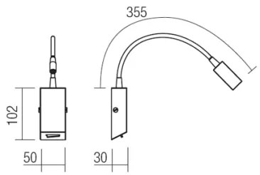 Redo 01-1194 - LED Flexibilní lampička HELLO LED/3W/230V černá