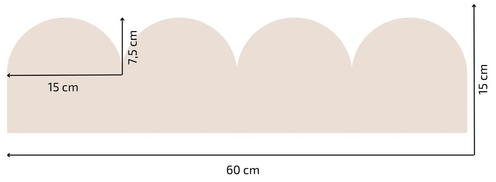 PIPPER. Textilní samolepící tapeta - Mini Oblouk - Hnědá barva Barva: Tmavá