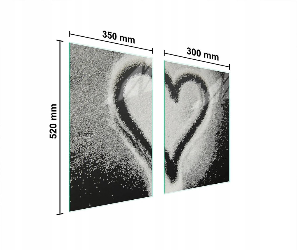Skleněná Ochranná Deska Do Kuchyně 65x52 Srdce