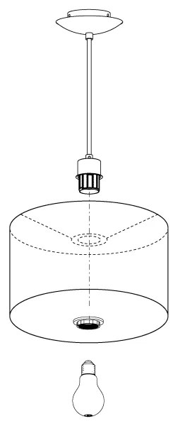Eglo 31601 - Lustr na lanku MASERLO 1xE27/60W/230V