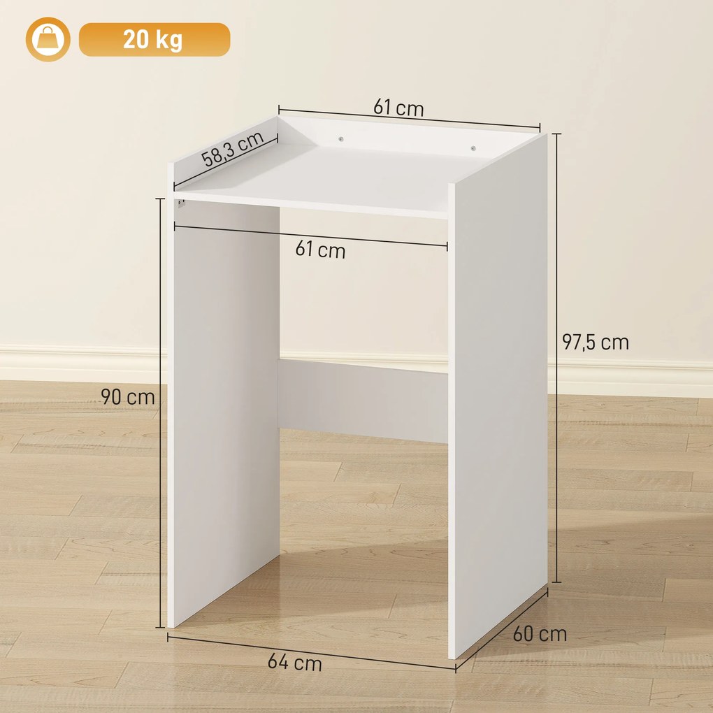 HOMCOM koupelnová skříňka na pračku s otevřenou policí — úsporná prádelní nika do malých koupelen, 64 × 60 × 97,5 cm, bílá