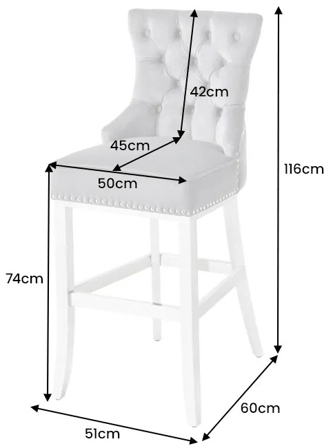Designová barová židle Queen béžová
