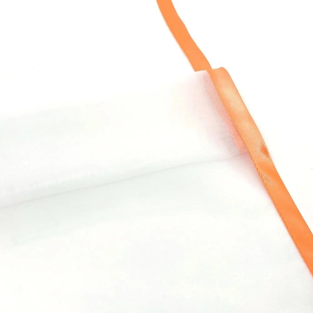 Hotová záclona voál se saténovou stužkou - oranžová 120x300 cm