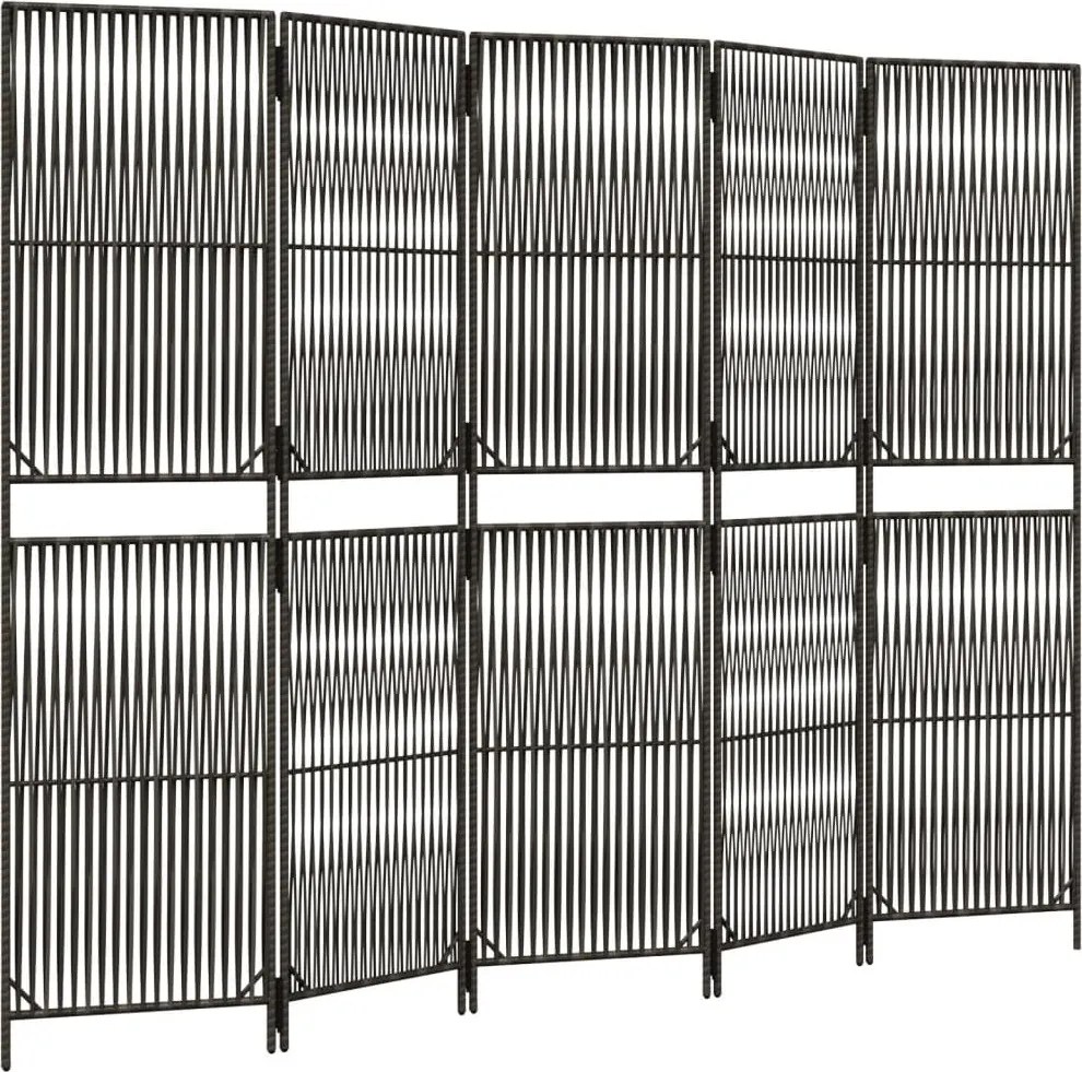 vidaXL Dělicí stěna 5 panelů polyratan [365380] Barva: Béžová